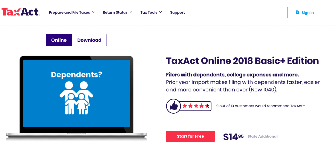 TaxAct Review Online Tax Filing Products Prices 2020